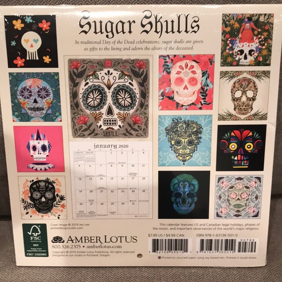 Amber Lotus | Office | Sugar Skulls Day Of The Dead Mini Calendar 220 ...